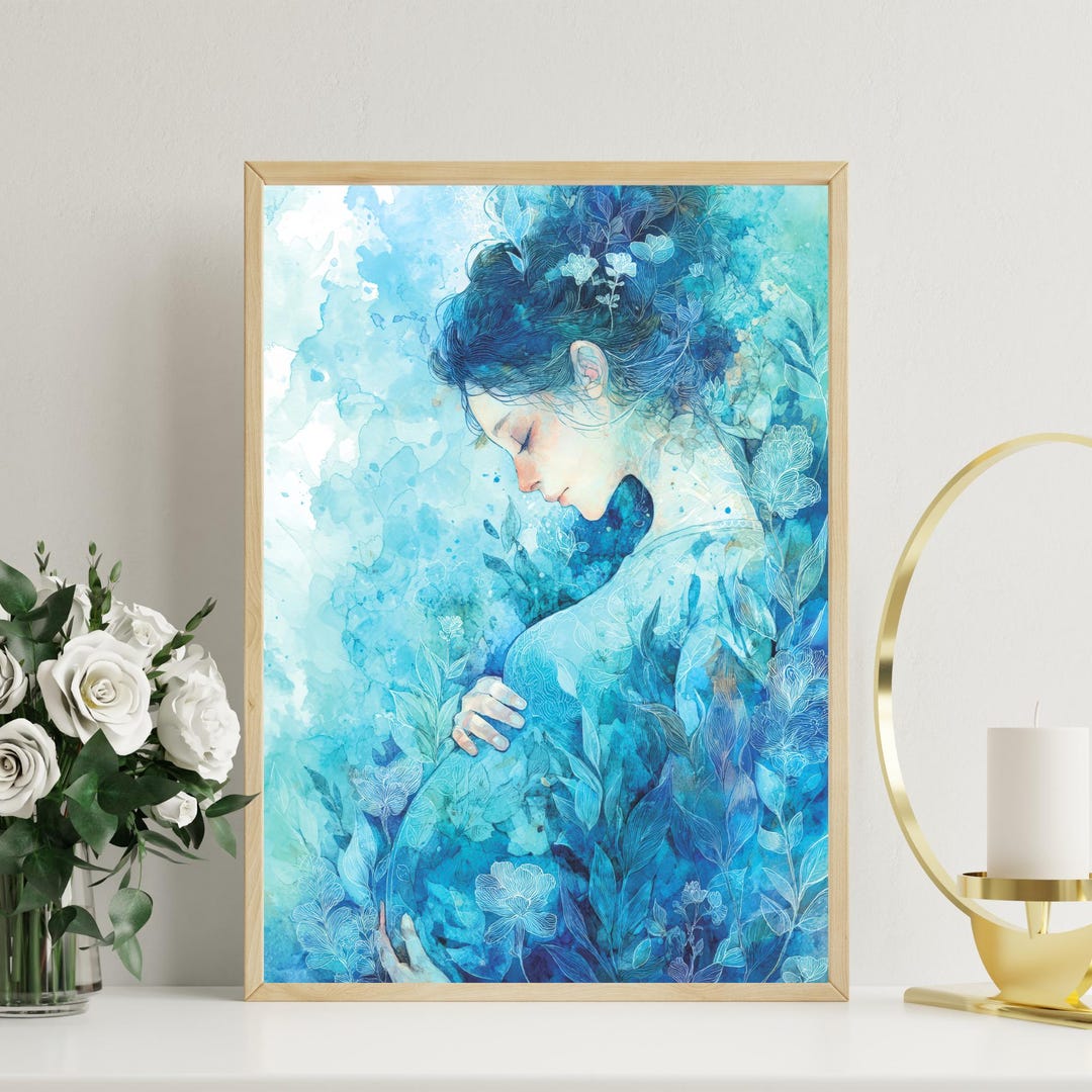 Watercolor Floral Maternity Poster – Pregnancy/motherhood Wall Art ...