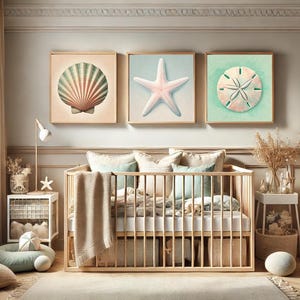Coastal Seashell Decor - Set of 4 (digital Files) - Etsy