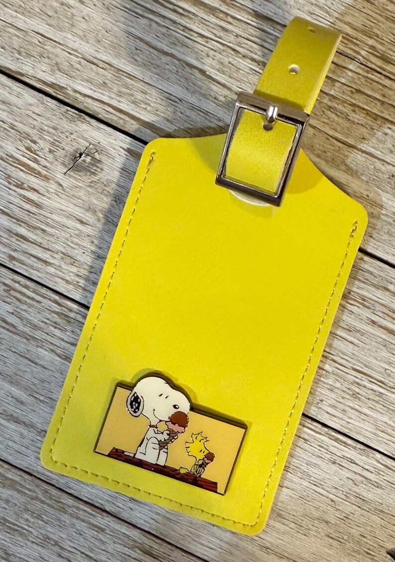 Peanuts Snoopy & Woodstock Luggage Tag Made With Authentic Peanuts ...