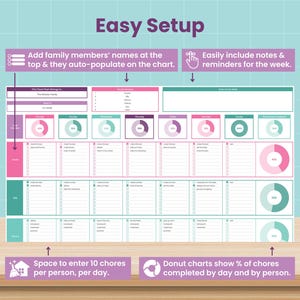 Family Chore Chart Spreadsheet for Google Sheets: Interactive Task ...
