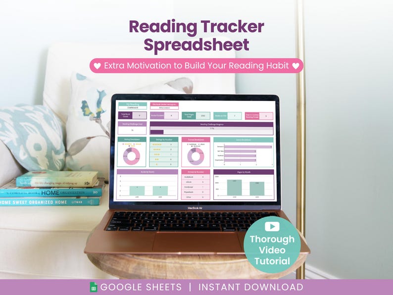 Reading Tracker Spreadsheet for Google Sheets: Book Log, TBR List ...