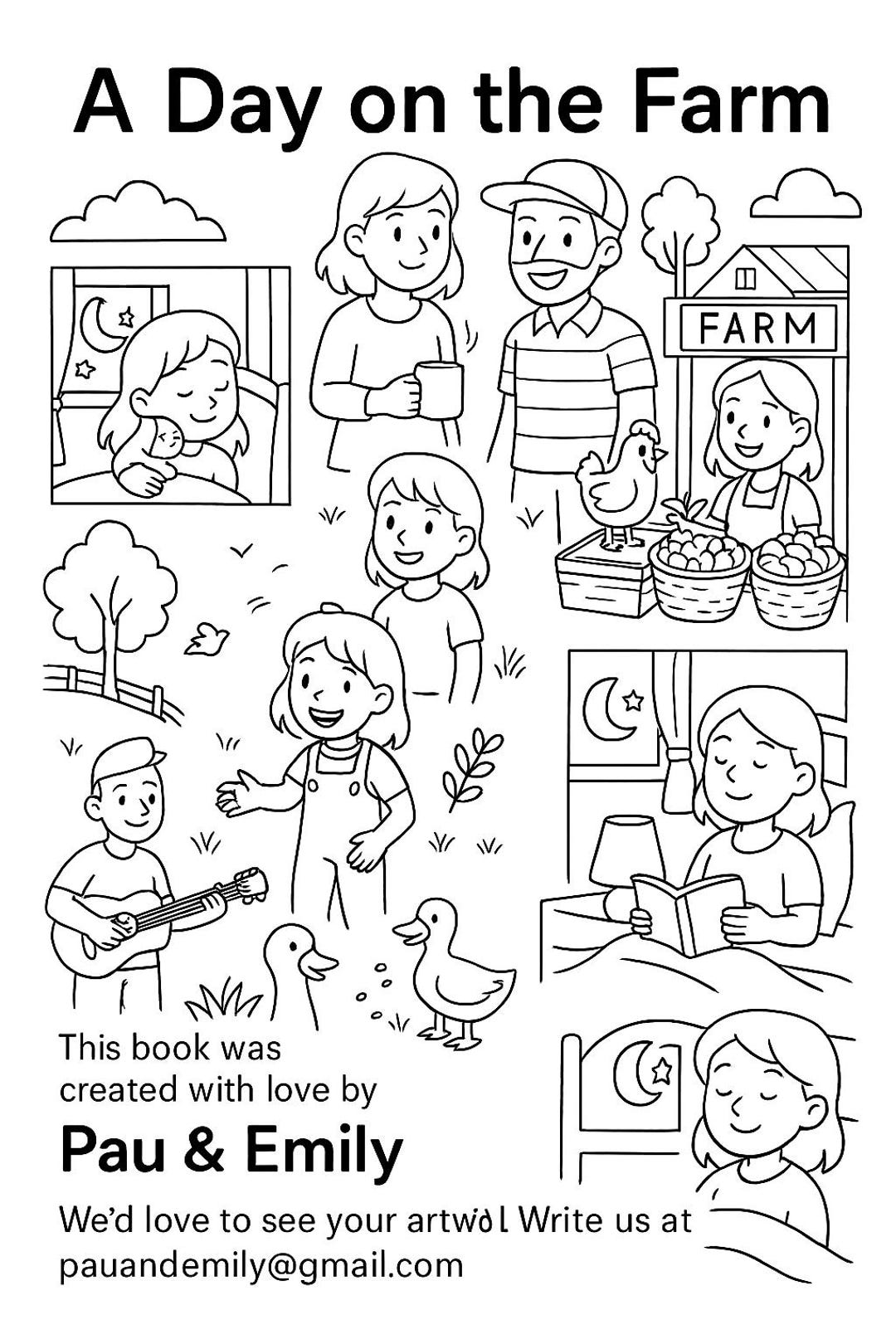 A Day on the Farm – [EN] Printable Coloring Book for Kids | Farm Life ...