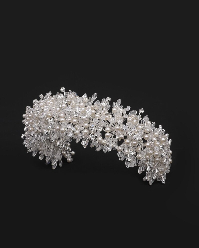 Swarovski Headpiece, Pearl Detailed Hair Accessories, Bridal Hair Vine ...