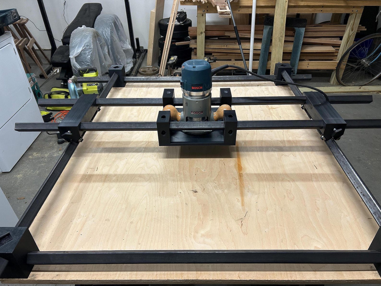 Benchtop Adjustable Wood Slab Flattening Mill Router Jig With 1"x1" Box ...