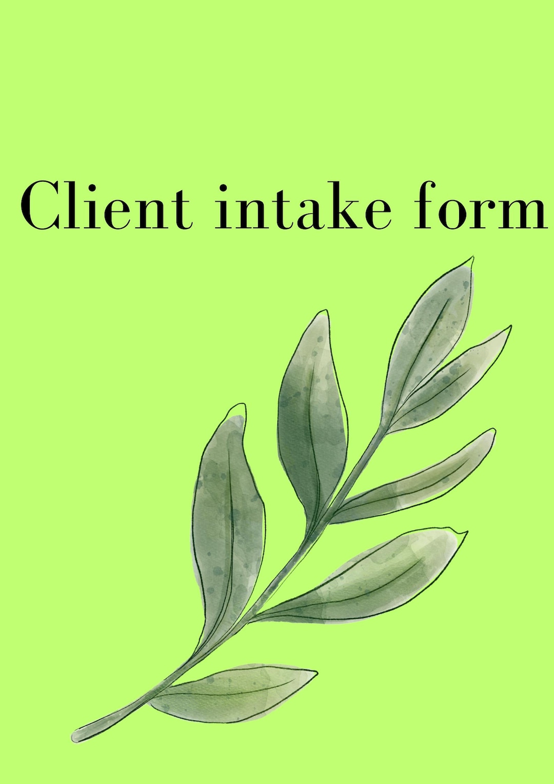 Editable Intake Form Template – Digital PDF for Client Onboarding ...