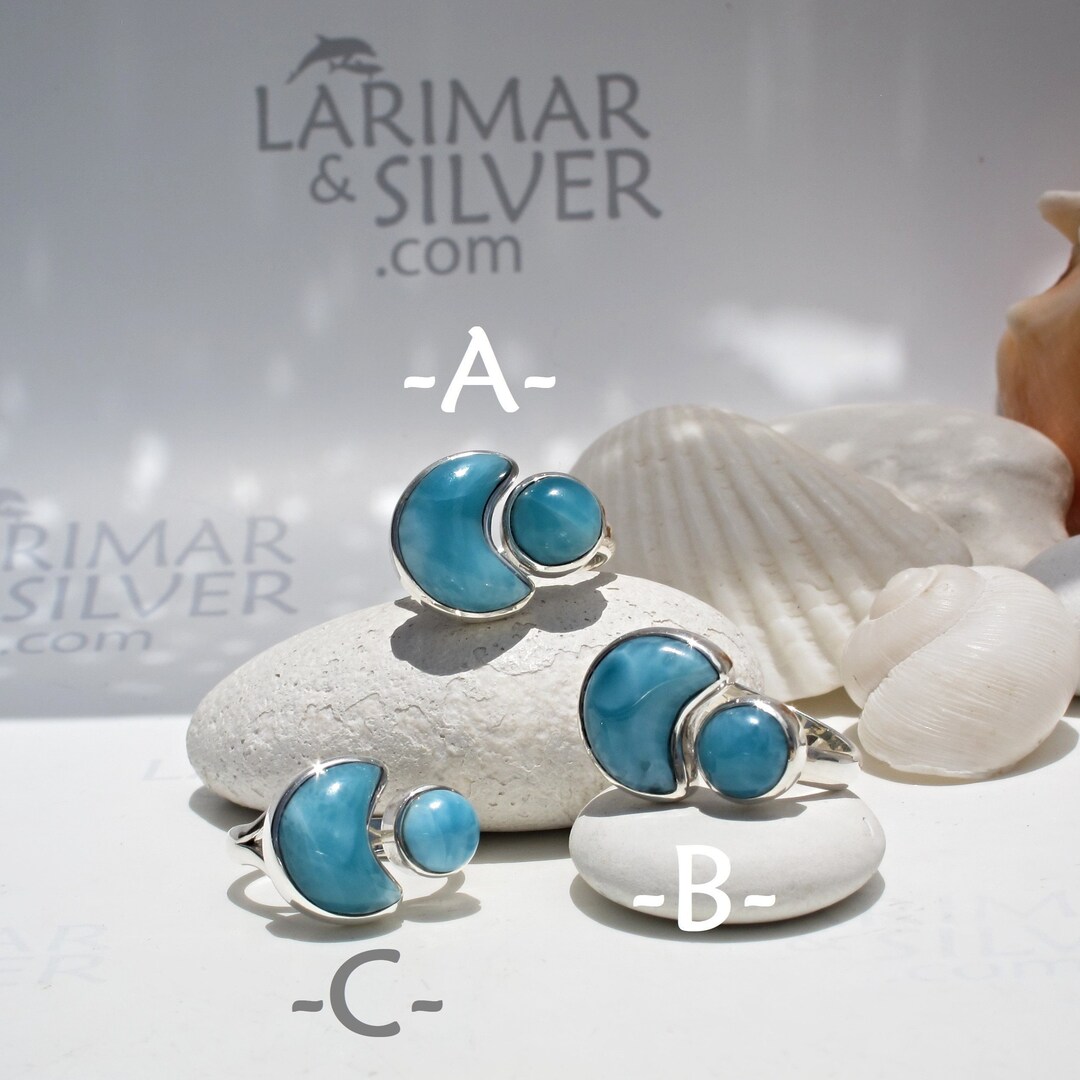 Adjustable Blue Moon Ring, the Atlantis Effect Eye Catching Larimar ...