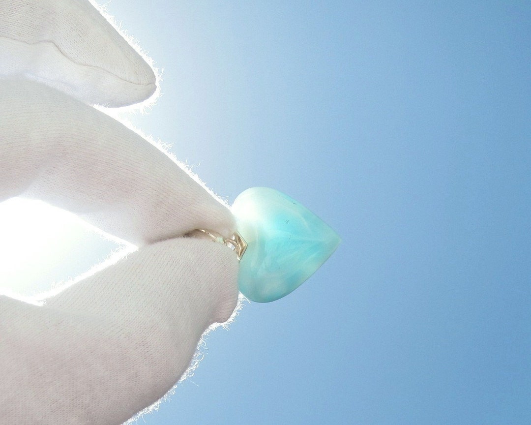 Crystal Blue Larimar Heart Pendant by Larimarandsilver Love - Etsy