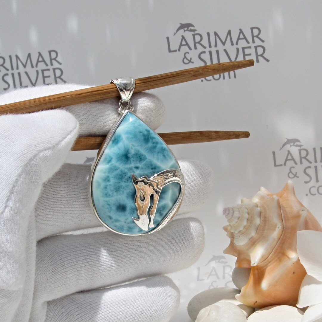 Unique AAAA Larimar Pendant, Dragon Queen - Designer Larimar Pendant ...