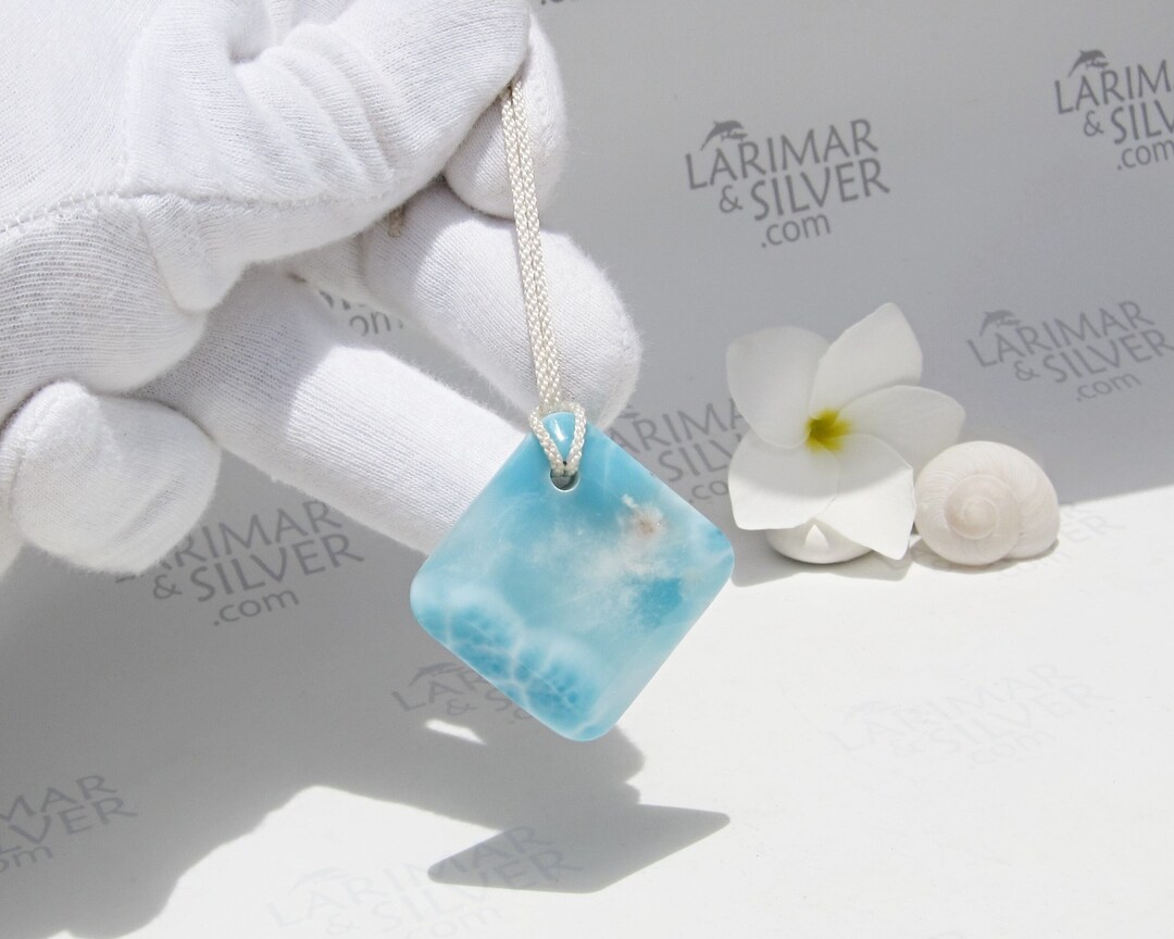 Natural Faceted Larimar Stone Bead, My Caribbean Dream - Reversible ...