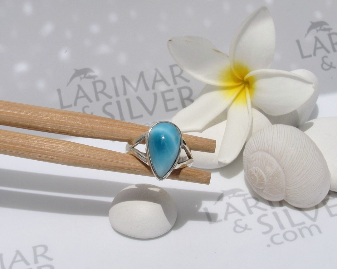 Office Siren Ring Size 6, Midnight Secret Tiny Larimar Drop Ring 925 ...