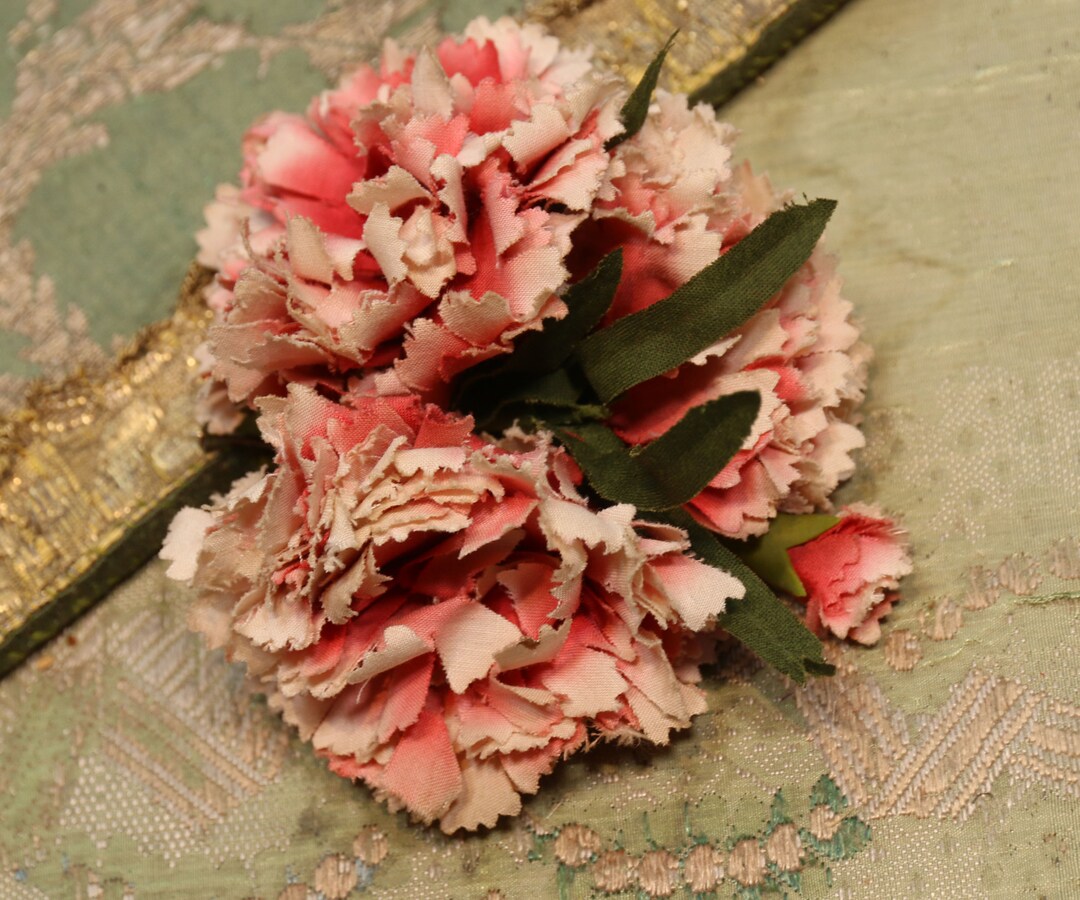Lovely 1940s Vintage Flower Carnation Pink Cream Corsage Millinery ...