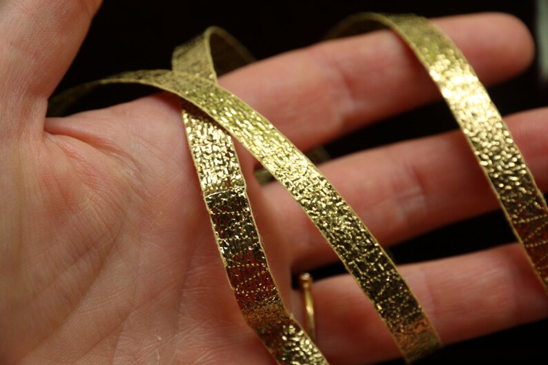 1 Yard Vintage Metal Tinsel Ribbon Trim 5/16 Gold Metal - Etsy