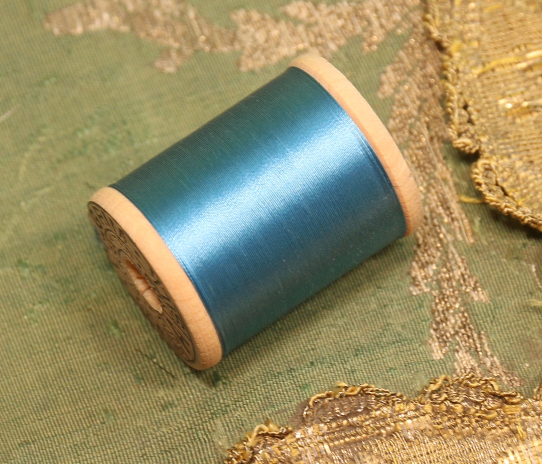 Vintage Pure Silk Thread Kingfisher Blue 50 Yard Spool 6135 Spool ...