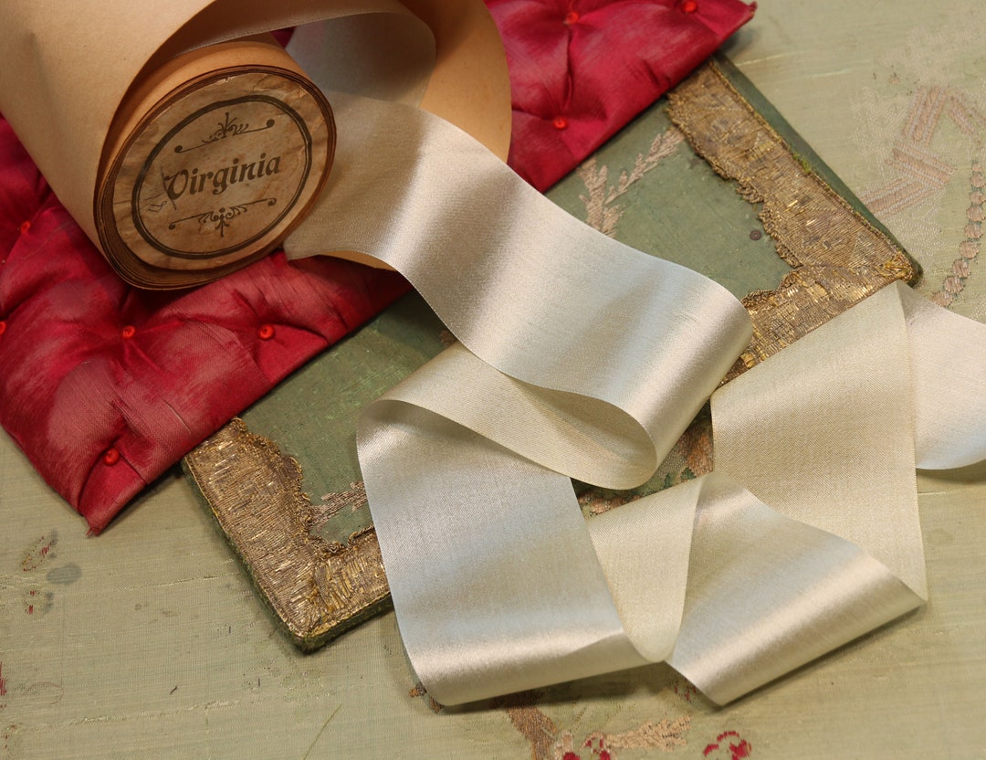 3 Yard Antique Roll Silk Satin Ribbon Roll Celadon Mint Blue - Etsy