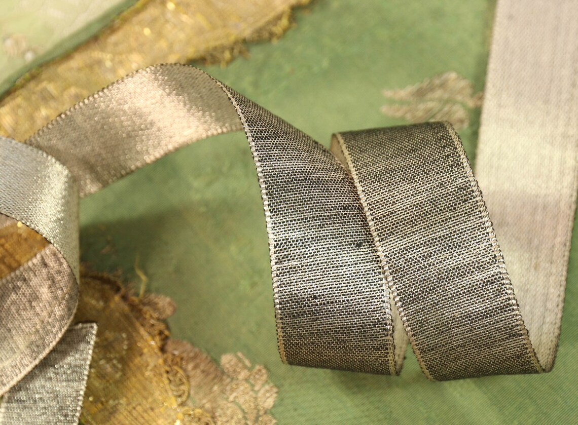 Antique French 1 Yard Metal Millinery Ribbon Silver Trim - Etsy