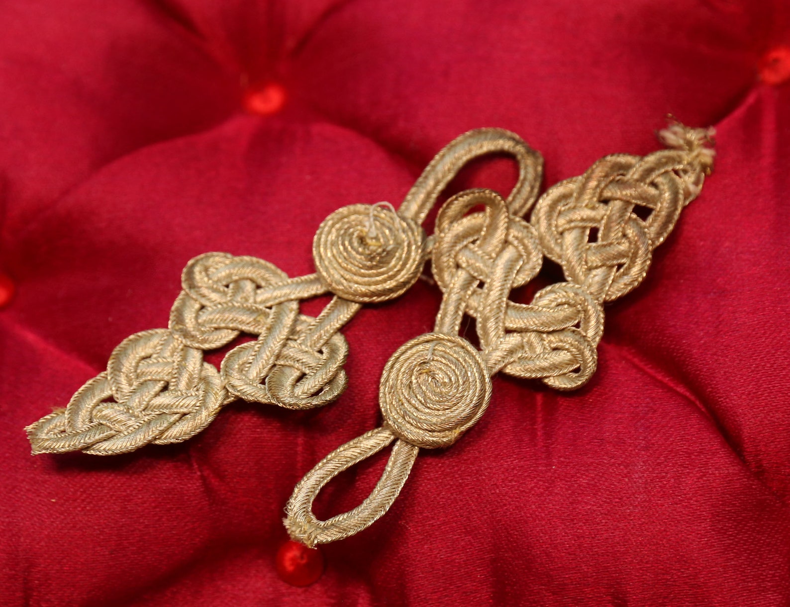 Antique Set Frog 1920s Metal Passementerie Trim Golden Silver - Etsy