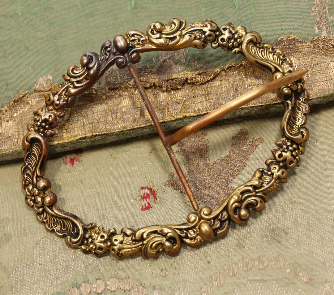 Antique 4.5 Buckle Trim Edwardian Large 18th Century Colonial Cosplay ...