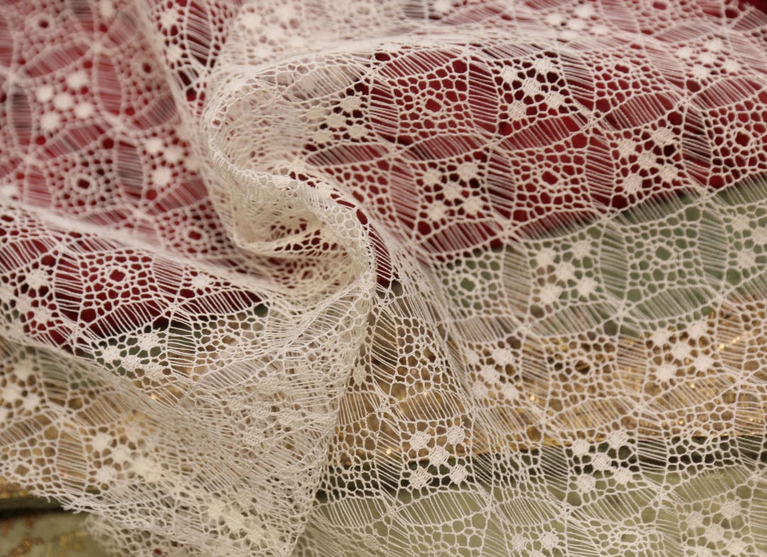 Antique Cotton Edwardian Lace Sheer Shadow Lace Dress Trim Airy Pattern ...