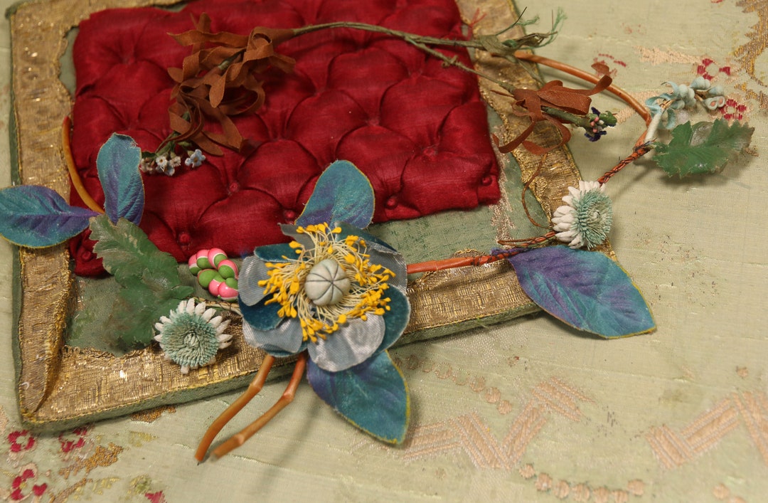 Antique Lot Vintage Lovely 1920s Blue Silk Trim Warm Aqua Poppy ...