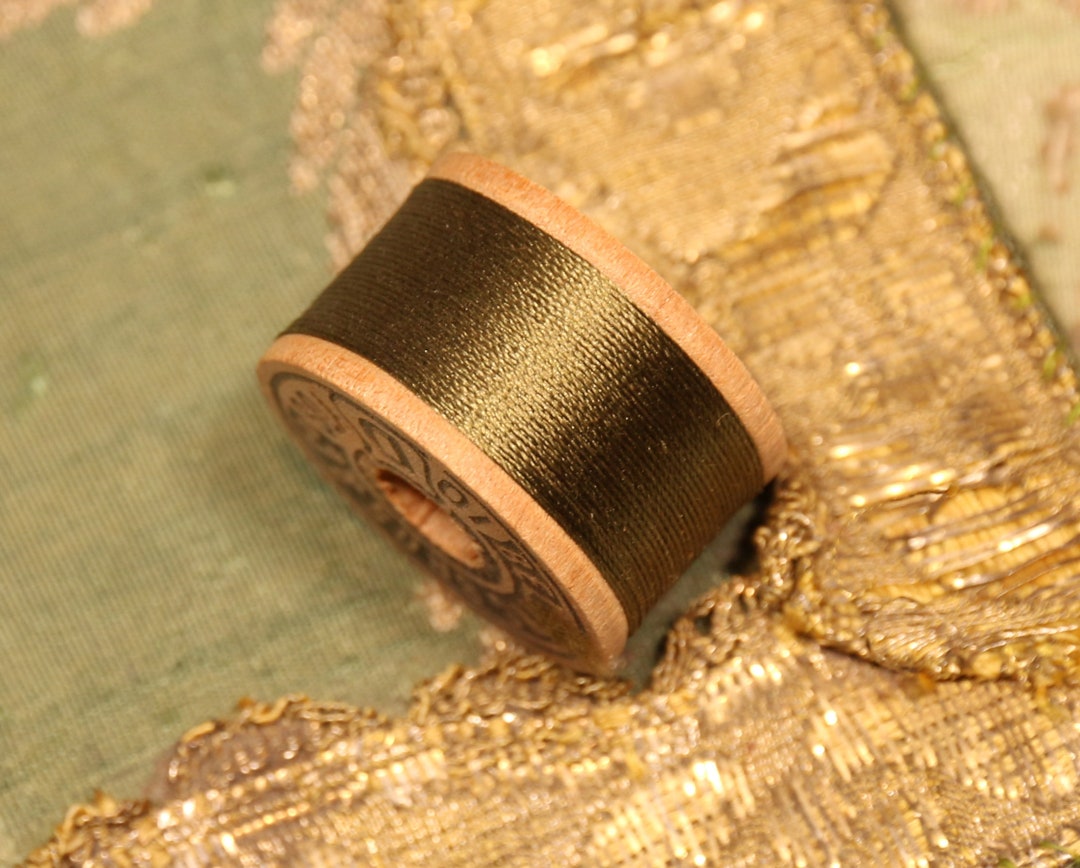 1 Spool Vintage Pure Silk Buttonhole Twist Belding 378 Thread Olive ...