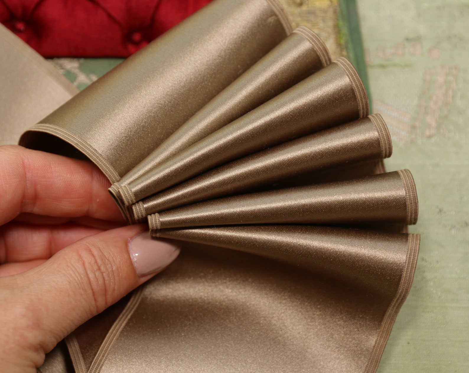 1 Yard Antique Silk Satin Corded Edge Ribbon 3 1/8 Wide - Etsy