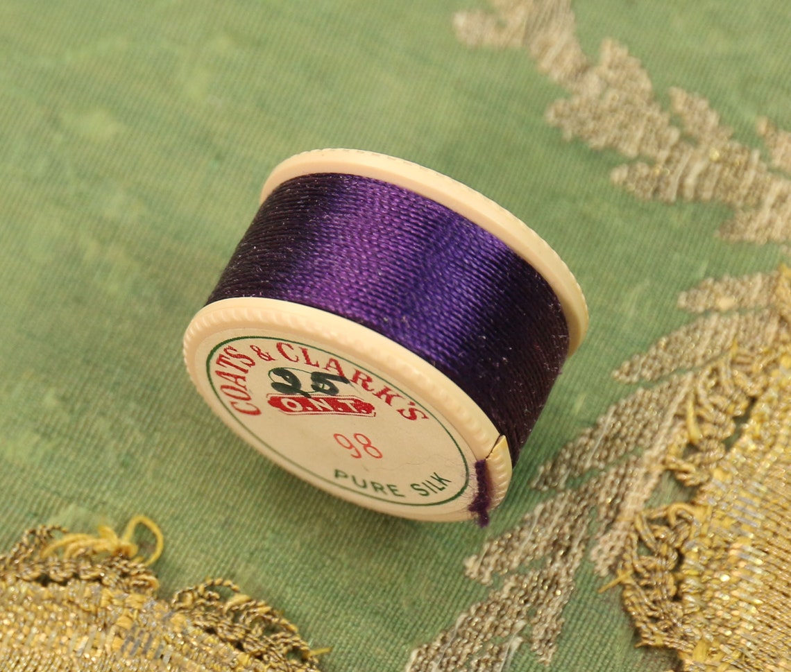 1 Vintage Pure Silk Buttonhole 98 Twist Thread Spool Deep | Etsy