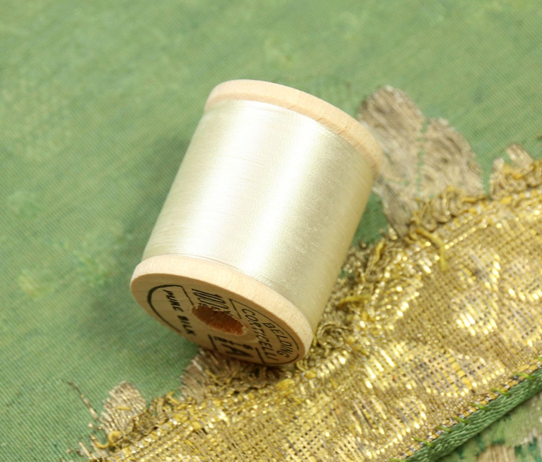 Vintage Pure Silk Thread White Warm Unused Spool Wooden New Old Stock ...