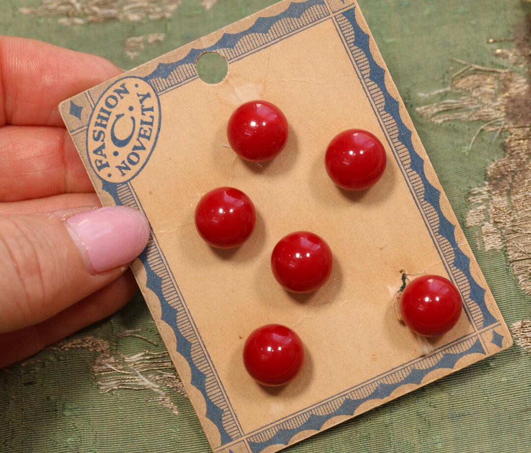 Vintage Rare 1930s Card Gorgeous Buttons 1940s 7/16" 1/2" Doll Ball ...