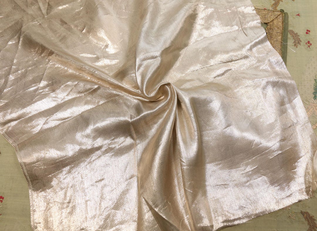 Antique Incredible Real Metal Lame Material Flapper Fabric Liquid ...