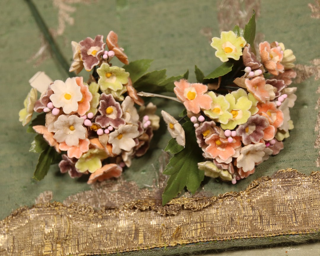 Vintage Lovely Lot 2 Autumn Shades Tiny Flowers Pastel Forget Me Nots ...