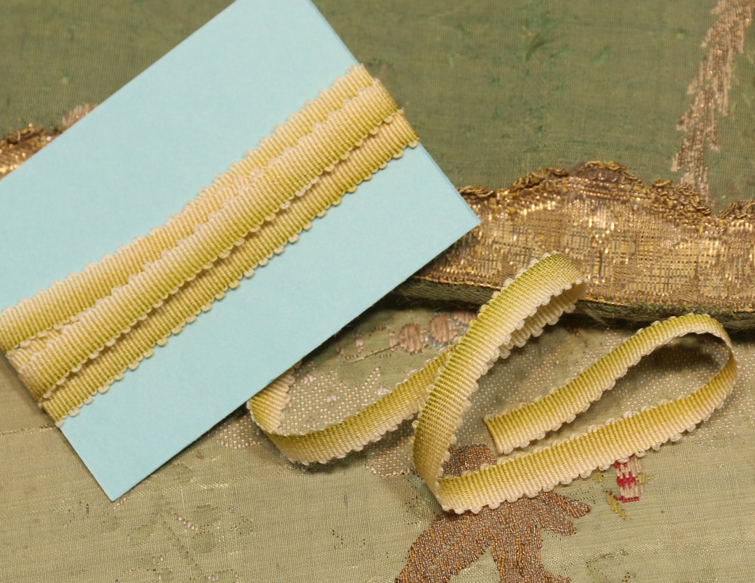 Lot Rare Real Silk Antique Ribbonwork Ribbon 3/8 Ombre Green Shade ...