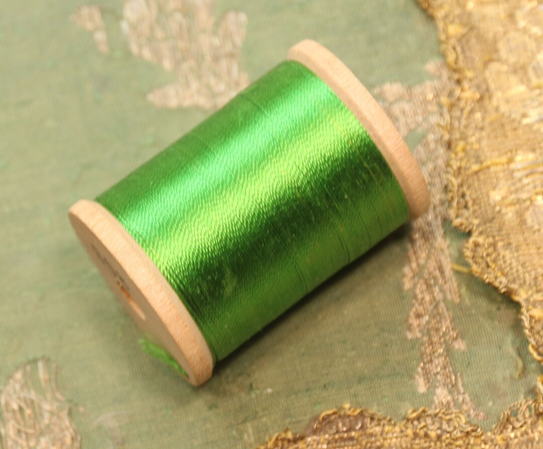 Vintage Rice's Pure Silk Thread Spool 308 Green Shade Rod Winding Fly ...