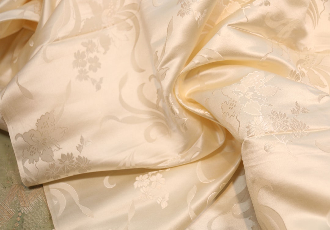 1/2 Yard Gorgeous Vintage All Silk Satin Brocade 36"wide Flapper Fabric ...