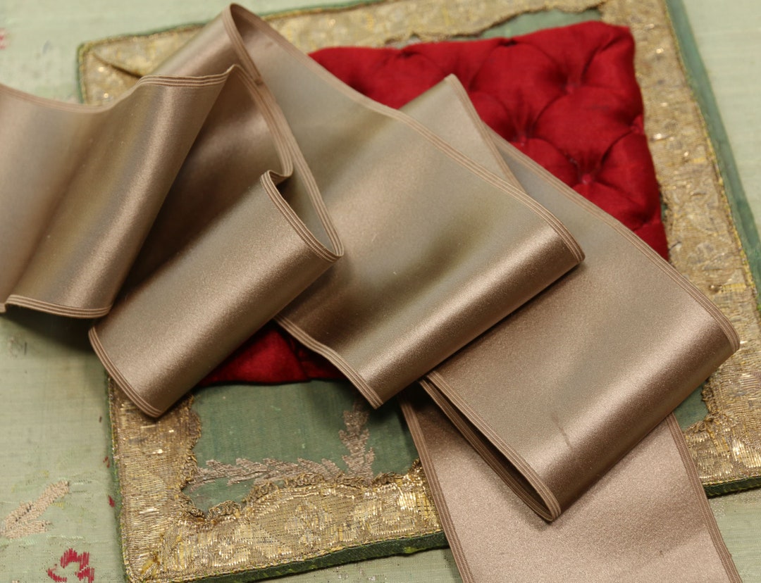 1 Yard Antique Silk Satin Corded Edge Ribbon 3 1/8 Wide - Etsy