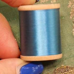 Vintage Pure Silk Thread Kingfisher Blue 50 Yard Spool 6135 Spool ...