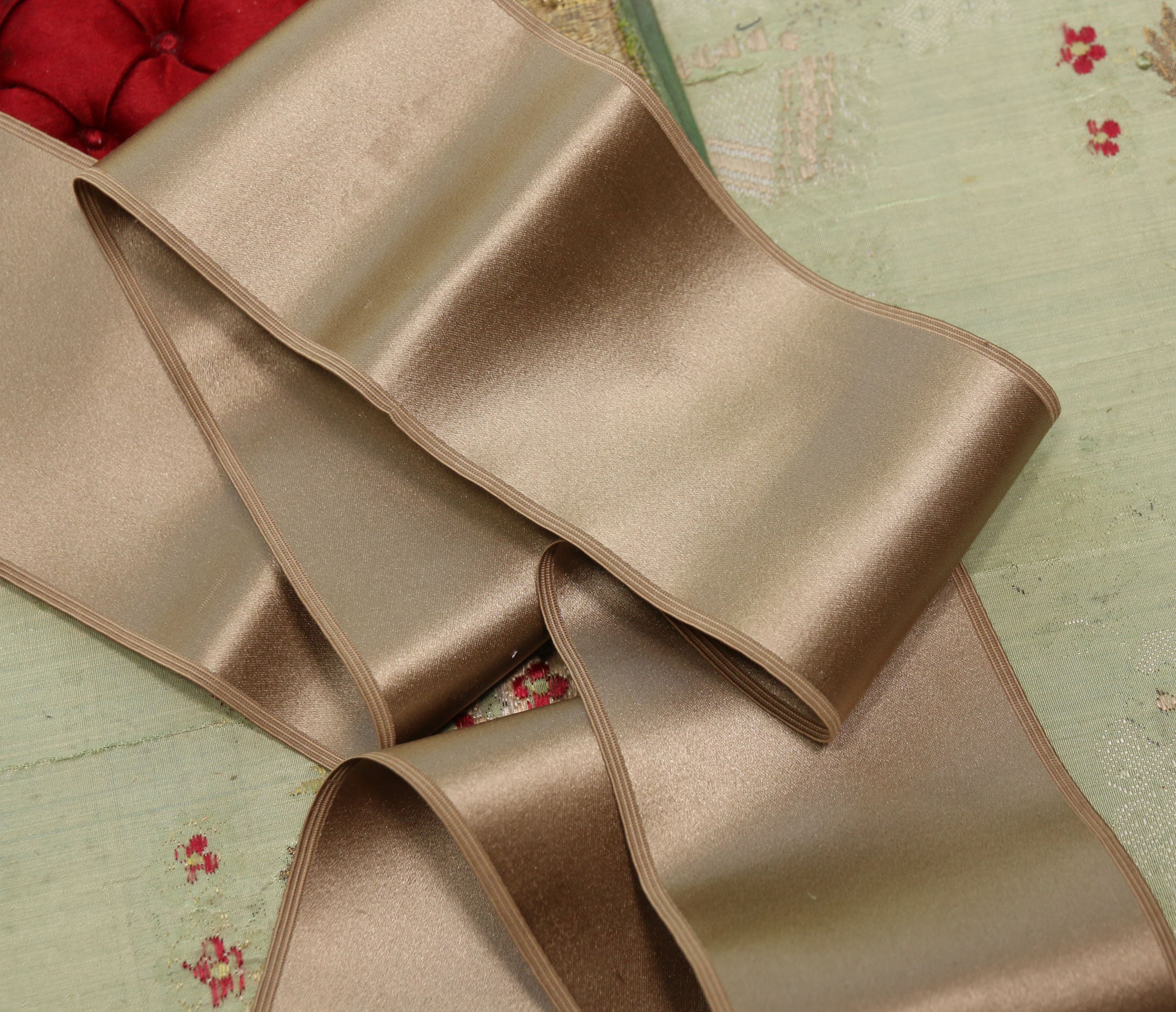 1 Yard Antique Silk Satin Corded Edge Ribbon 3 1/8 Wide - Etsy