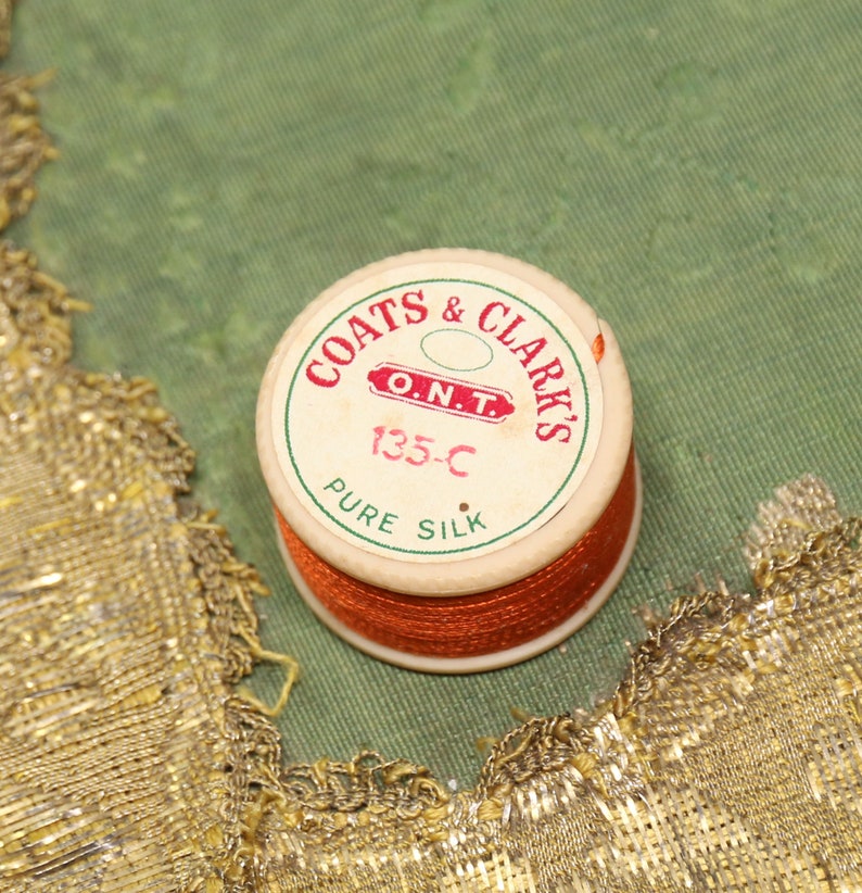 1 Vintage Pure Silk Buttonhole Twist Thread Spool Deep Orange | Etsy