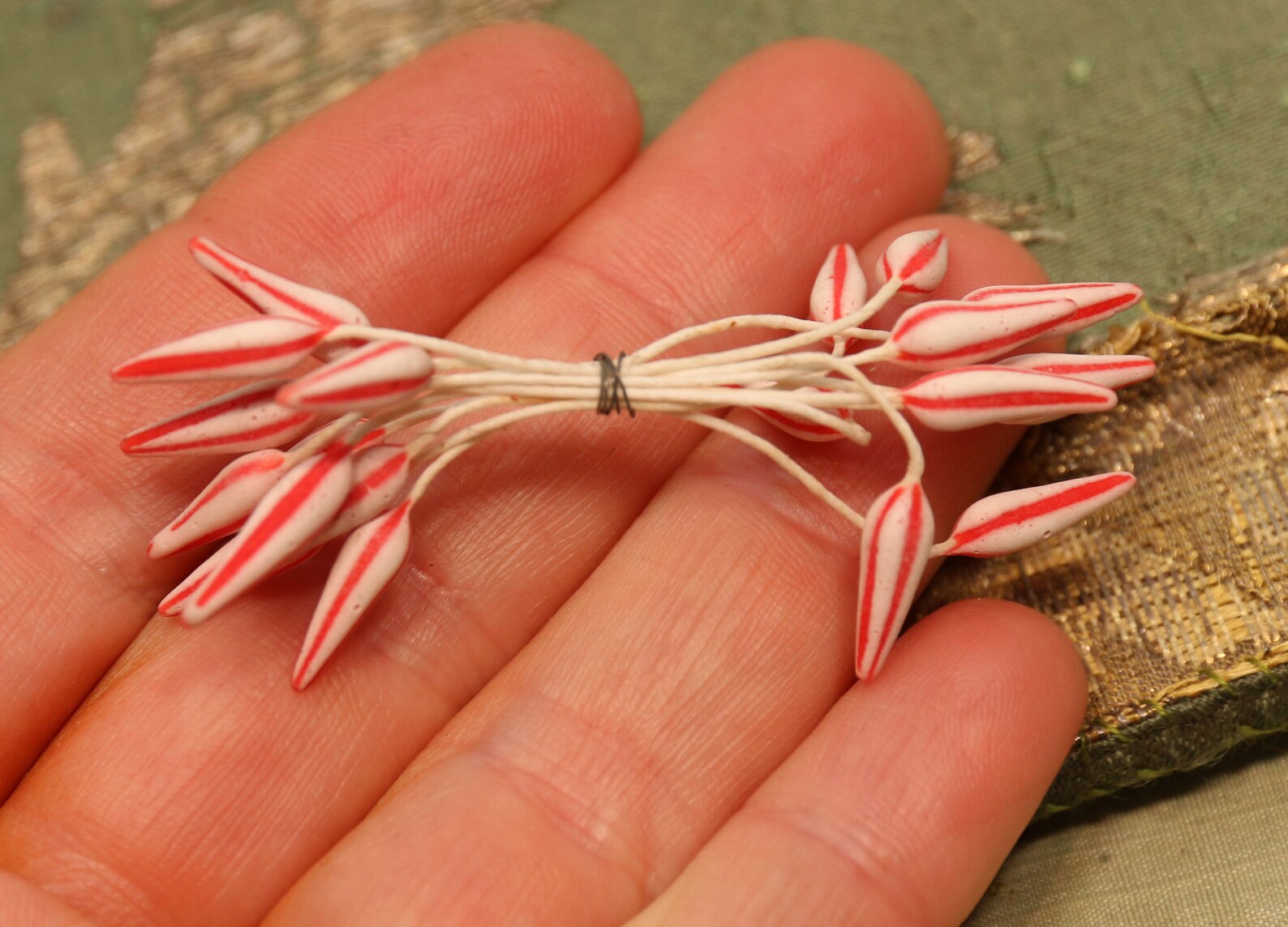 1 Antique Vintage Very Rare Peppermint Red White Stripe Soft - Etsy