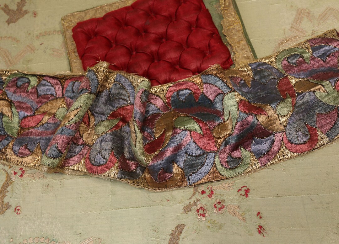 Antique Rare Real Metal Lame 22 Material Flapper Fabric Silk Gold Woven ...