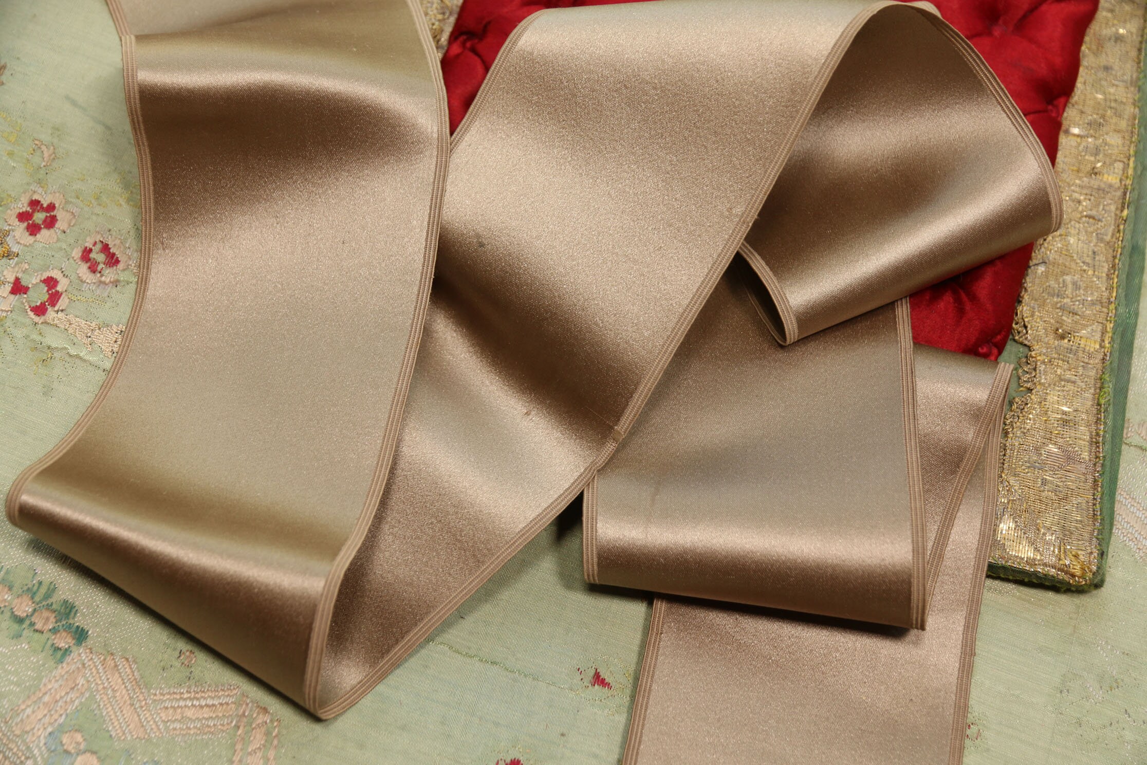 1 Yard Antique Silk Satin Corded Edge Ribbon 3 1/8 Wide - Etsy