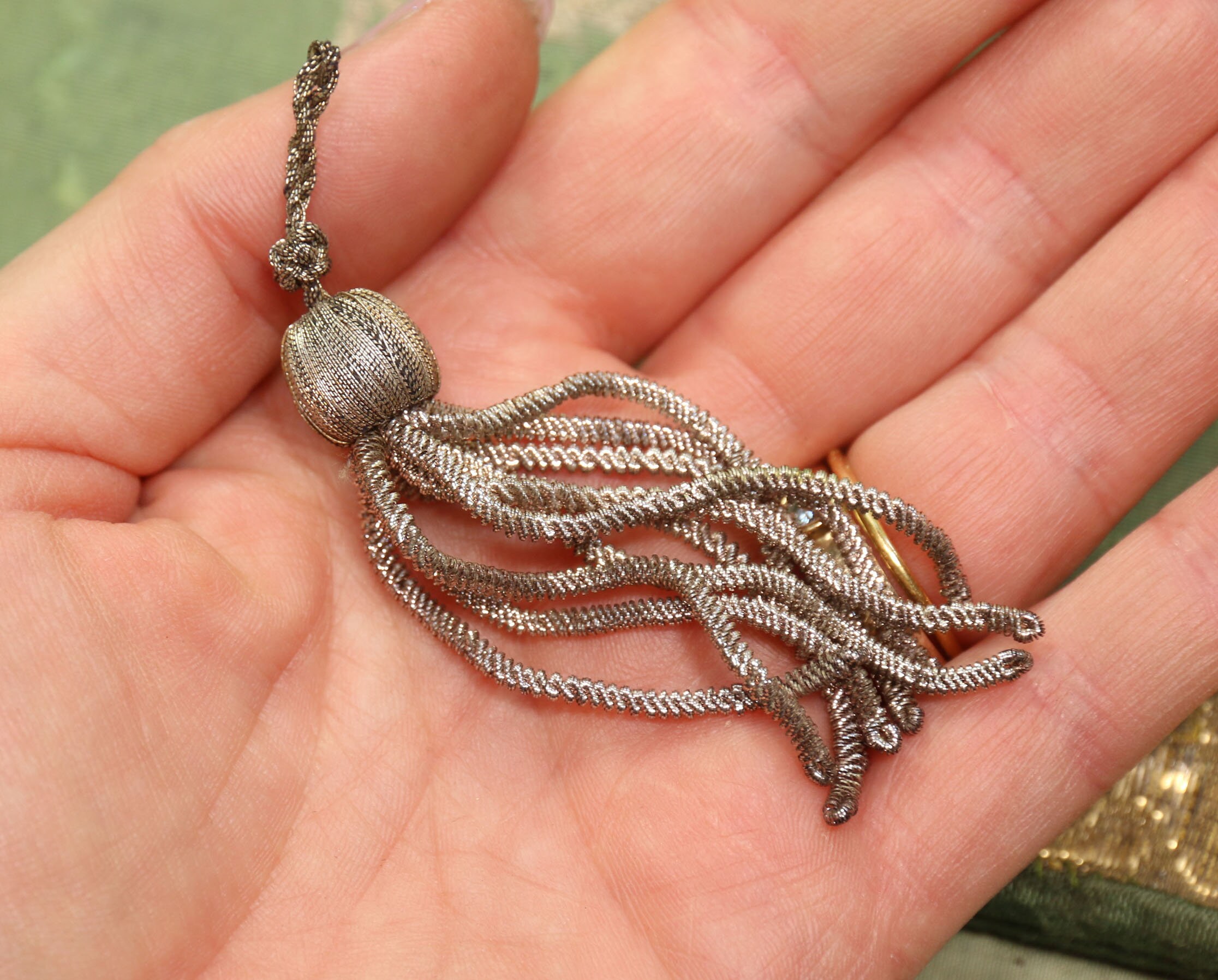 Antique French round metal bobble trim 3.5 tassel | Etsy