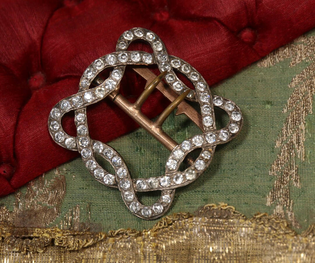 Antique Victorian Lovely Glass Rhinestone Buckle 1800s 18th Century ...