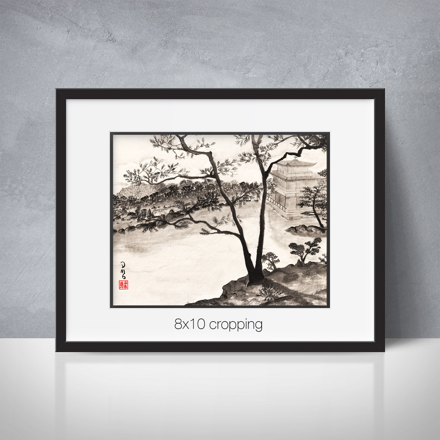 Kyoto, Japan - Sumi-e Watercolor Painting (print) - Etsy
