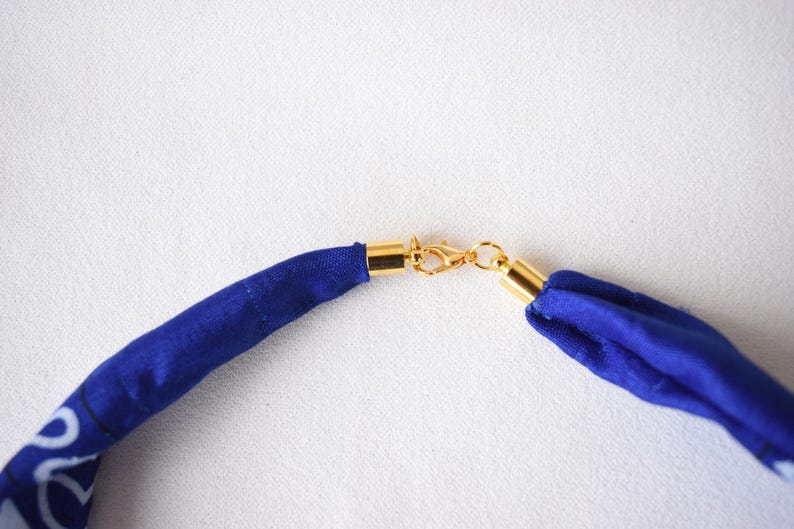 Blue Bandana Charm Necklace, Summer Necklace, Multi Charm,pearl ...