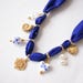 Blue Bandana Charm Necklace, Summer Necklace, Multi Charm,pearl ...