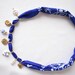 Blue Bandana Charm Necklace, Summer Necklace, Multi Charm,pearl ...