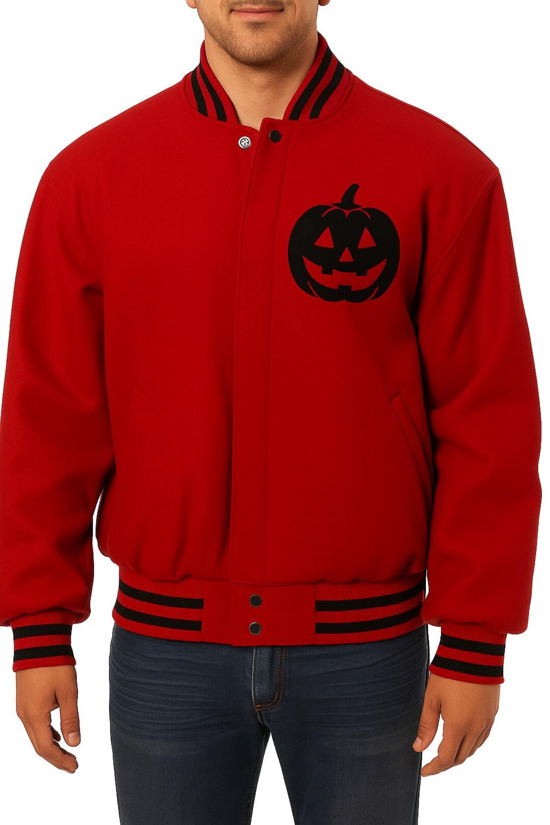 Handmade Halloween Letterman Men’s Red Varsity Jacket-baseball Bomber ...