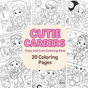 Cutie Careers Coloring Book for Girls Fun Jobs to Color Teen Girl ...