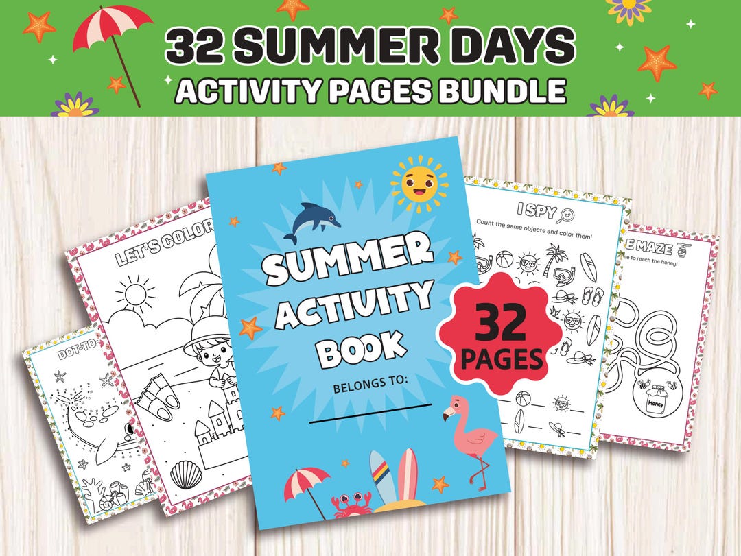 Summer Kids Activities, Activity Sheets, Activity Bundle, Classroom ...