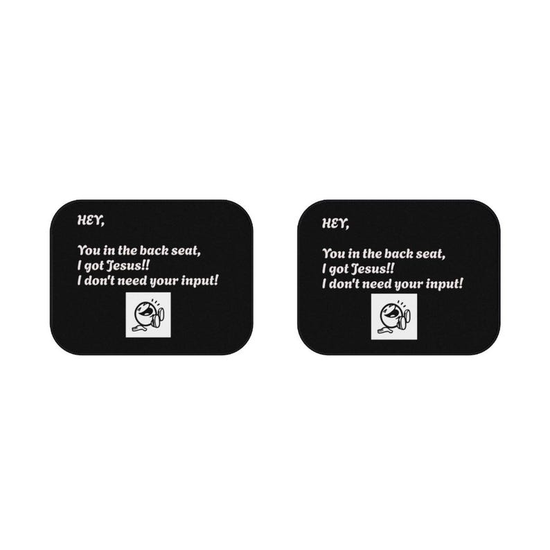 Funny Car Mats With Jesus Back Seat Humor Mats, Custom Auto Accessories ...